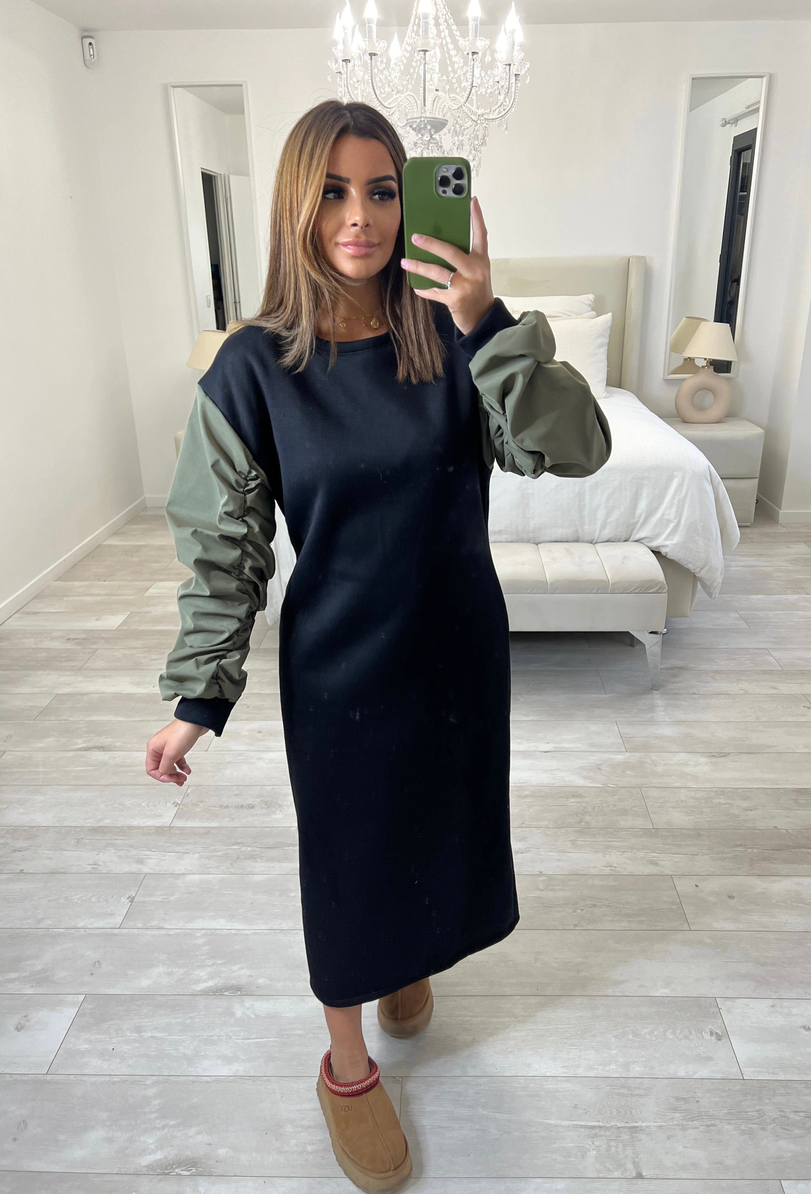 Robe manche kaki – Ilyansarah