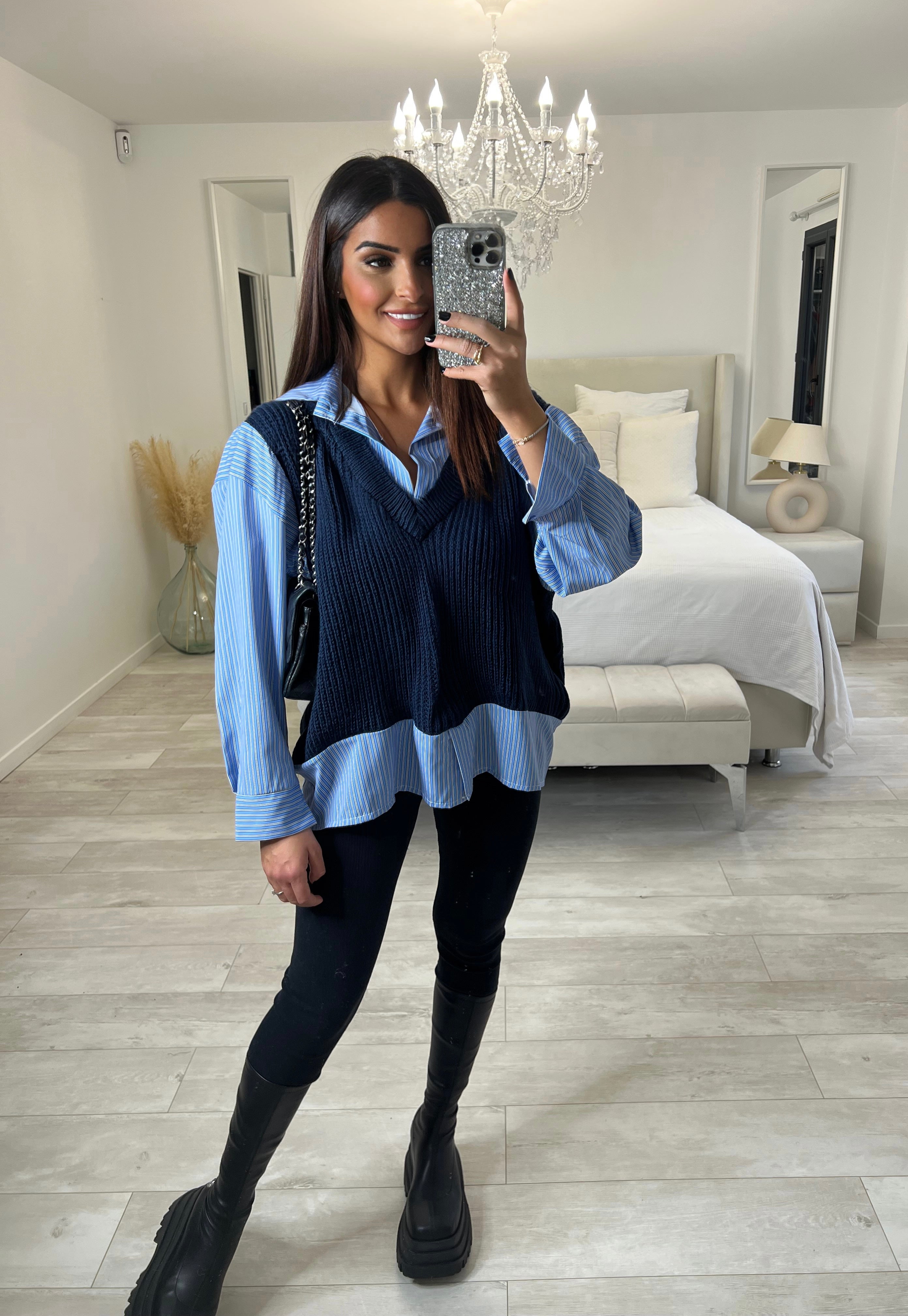 Pull chemise zana marine – Ilyansarah